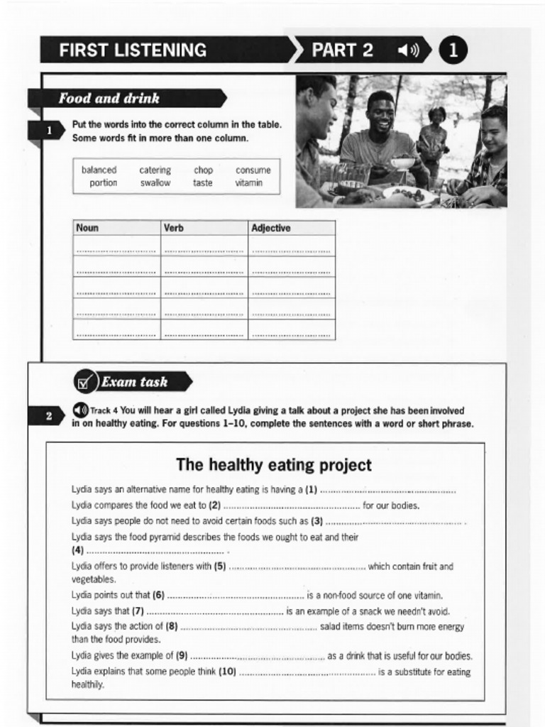 FCE Booster Listening Part 2 | PDF | Foods | Adjective