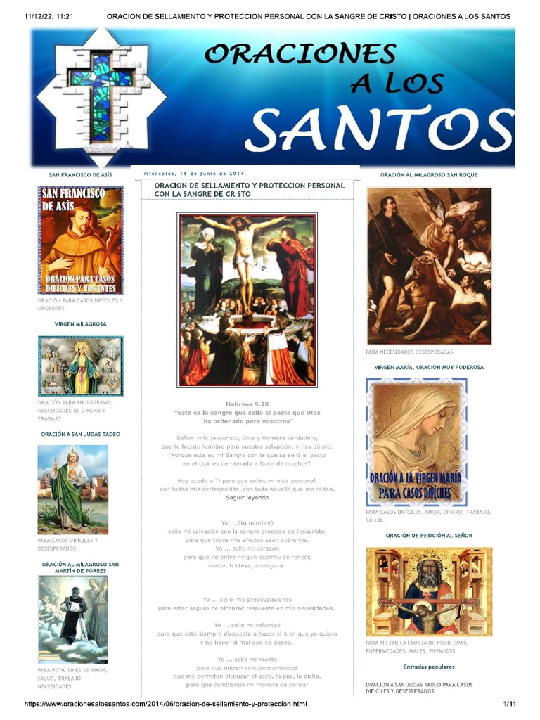 Oración de Sellamiento y Protección Personal Con La Sangre de Cristo ... Oración de Sellamiento y Protección Personal Con La Sangre de Cristo ...