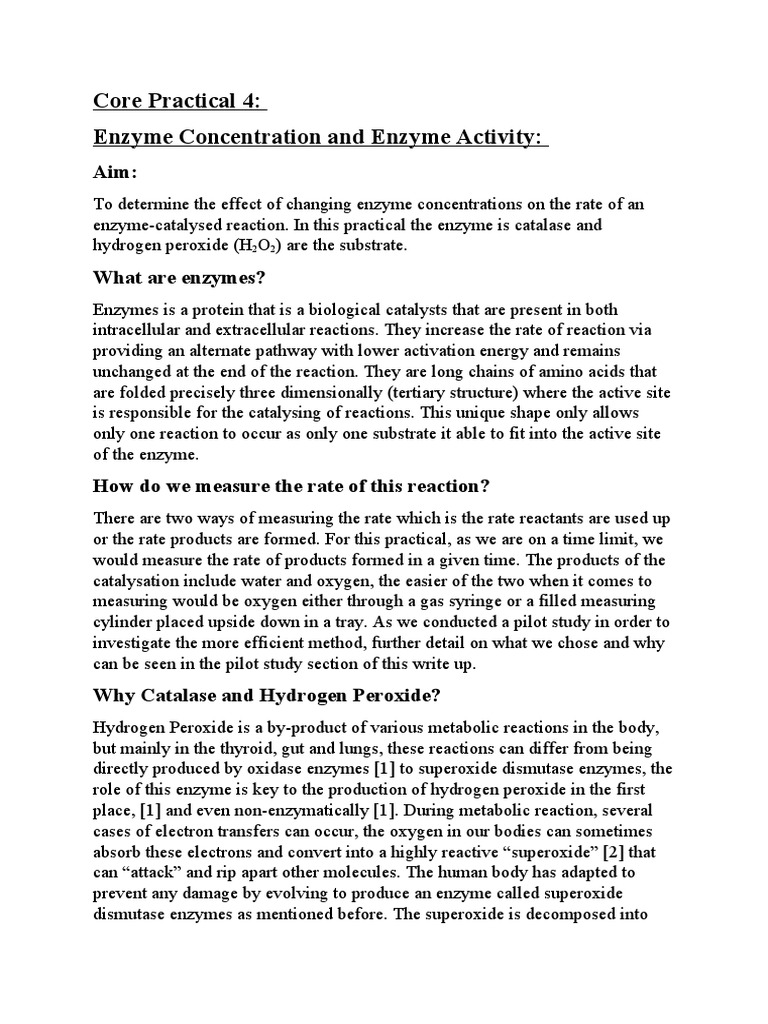 Enzyme Activity: Practical Guide | PDF | Enzyme | Reaction Rate