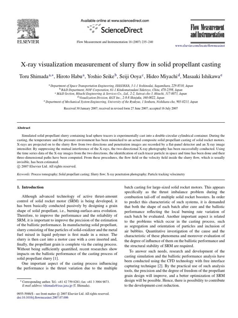 Flow Measurement and Instrumentation: X-Ray Visualization Measurement ... Flow Measurement and Instrumentation: X-Ray Visualization Measurement ...