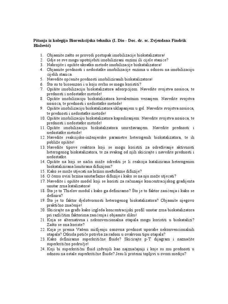 Pitanja 1. Kolokvij | PDF