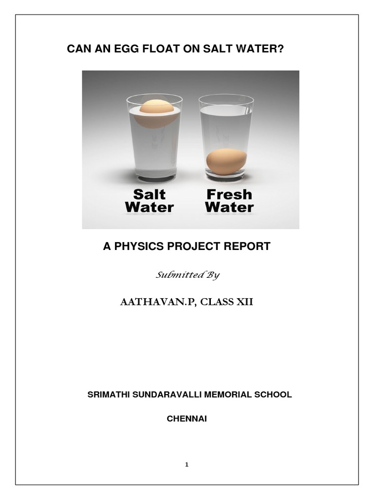 Egg Buoyancy in Salt Water Experiment | PDF | Buoyancy | Water