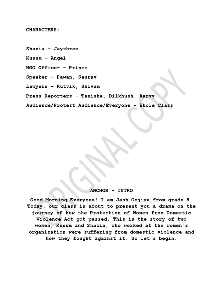 SS Script | PDF | Violence | Domestic Violence