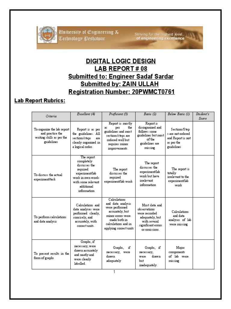 DLD Lab#8 | PDF | Electronic Design | Electronic Engineering