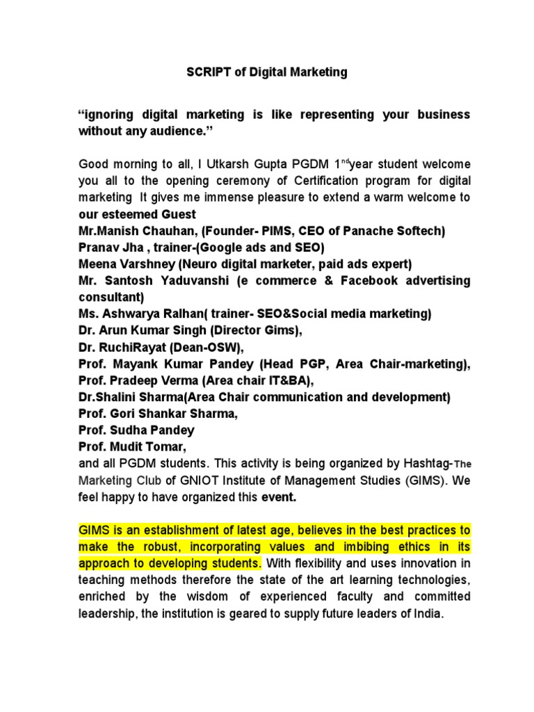Digital Marketing Program Launch | PDF | Career & Growth | Social Science