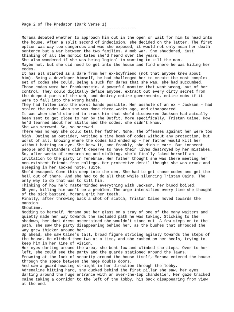 Page 2 of The Predator (Dark Verse 1) | PDF