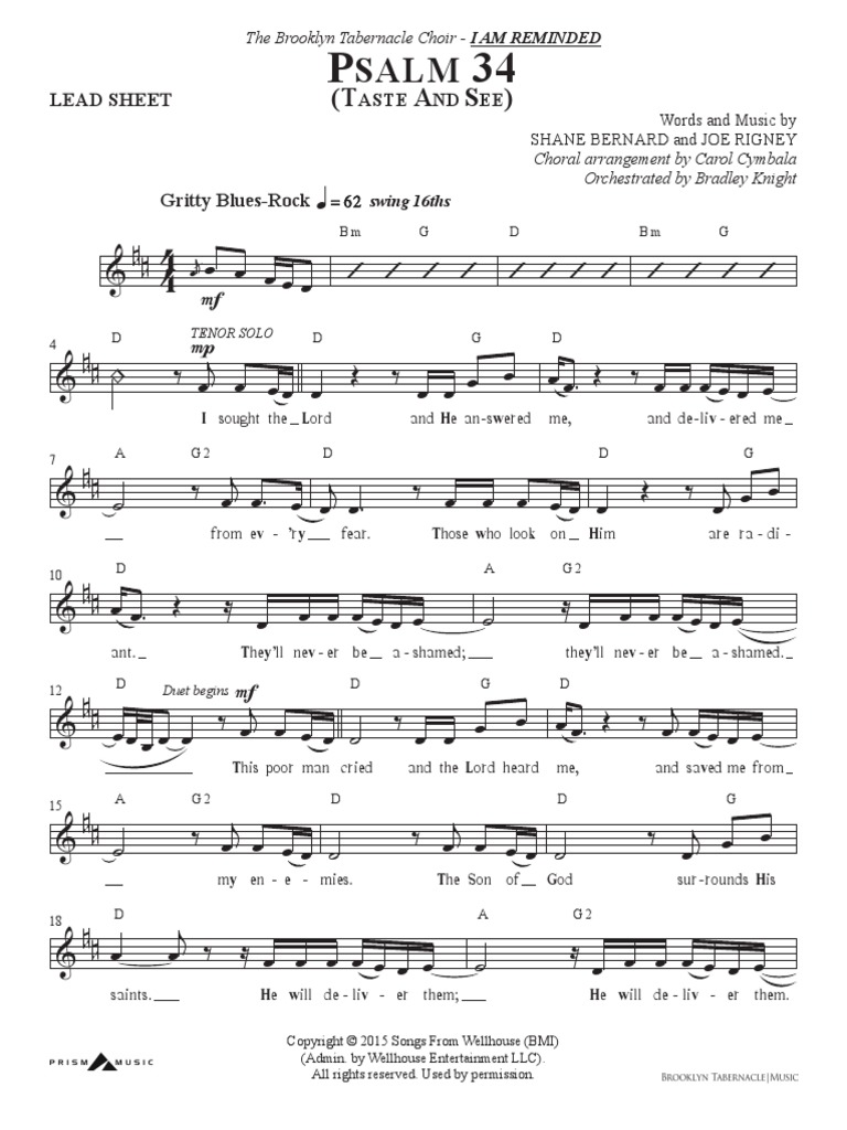 05 Psalm 34 - LEAD SHEET | PDF