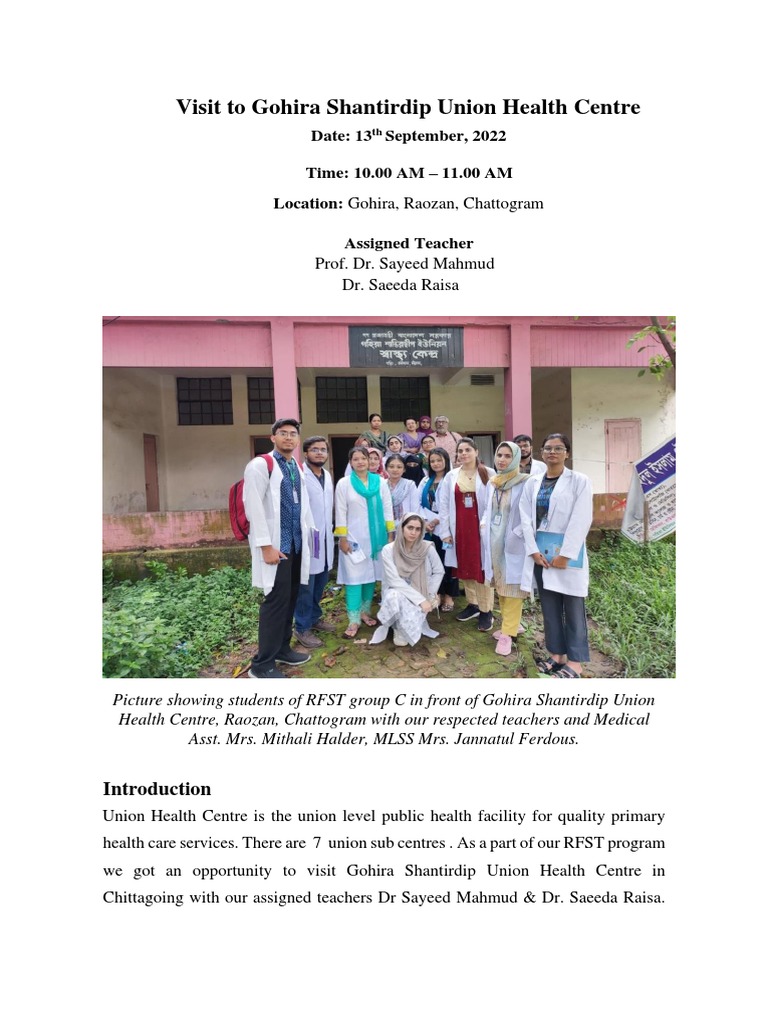 RFST visit Shantirdip | PDF | Patient | Health Care