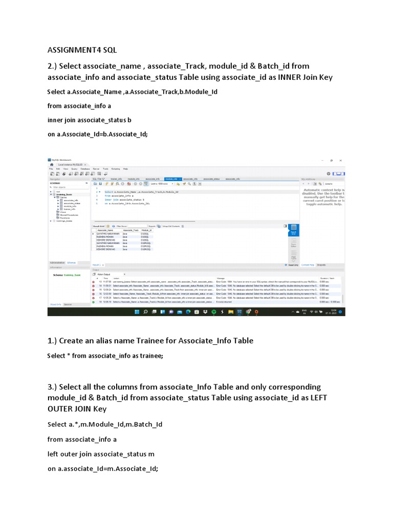 Assignment4 SQL | PDF
