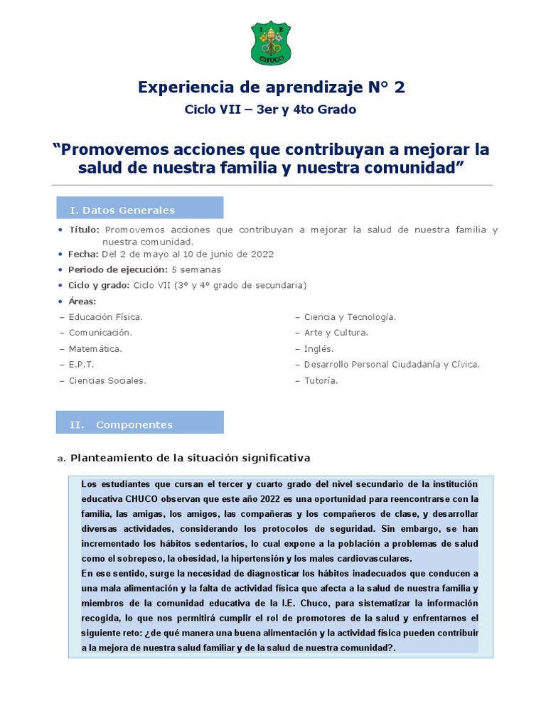 EDA 02 - 3° y 4° VII CHUCO | PDF | Ecuaciones | Aprendizaje