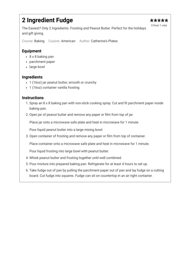 2 Ingredient Fudge - Catherine's Plates | PDF