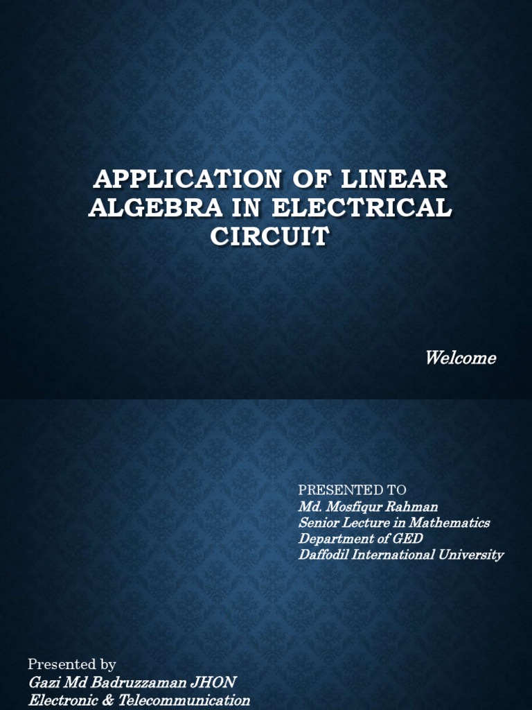 Linear Algebra in Electrical Circuits | PDF | Linear Algebra ...