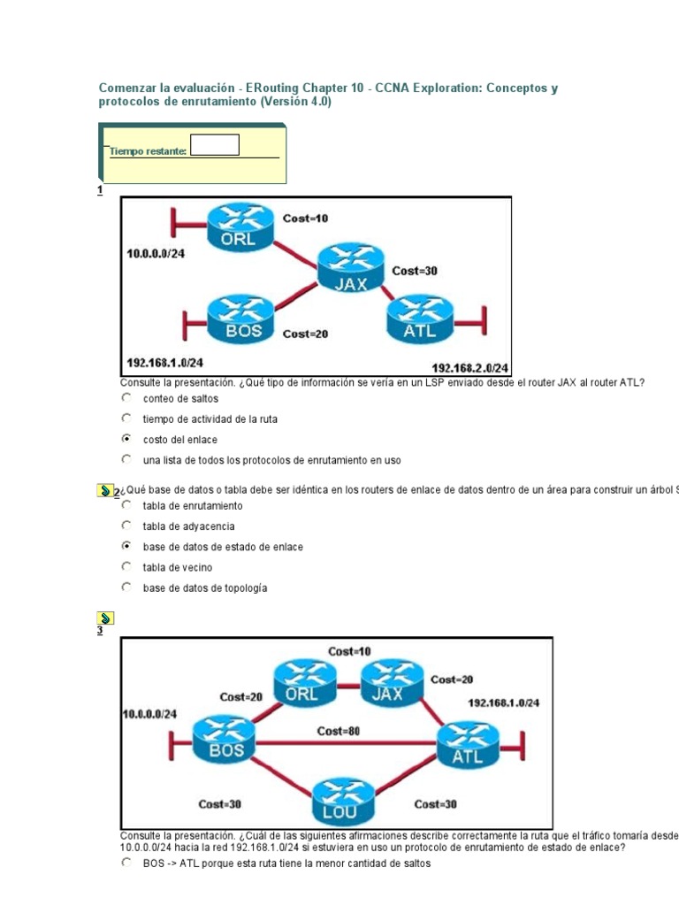 Evaluación de Enrutamiento Link-State | PDF | Enrutador (Computación) | Enrutamiento