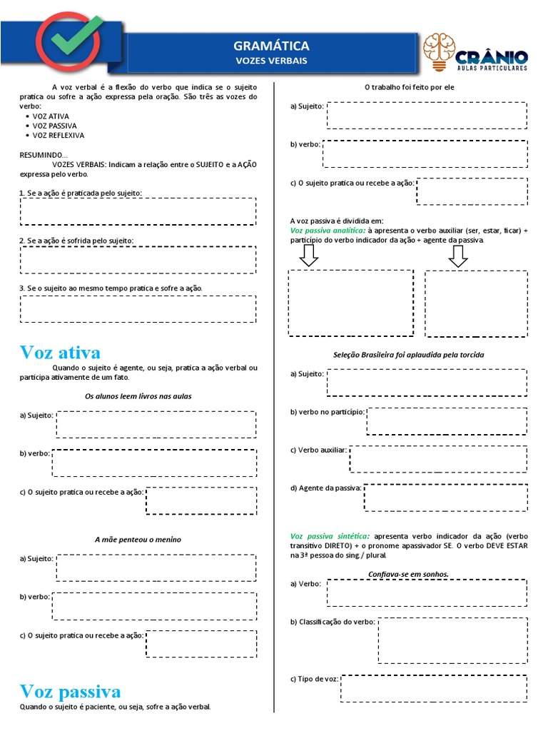 Vozes Verbais: Uma Explanação Sobre as Diferentes Formas Gramaticais de ... Vozes Verbais: Uma Explanação Sobre as Diferentes Formas Gramaticais de ...