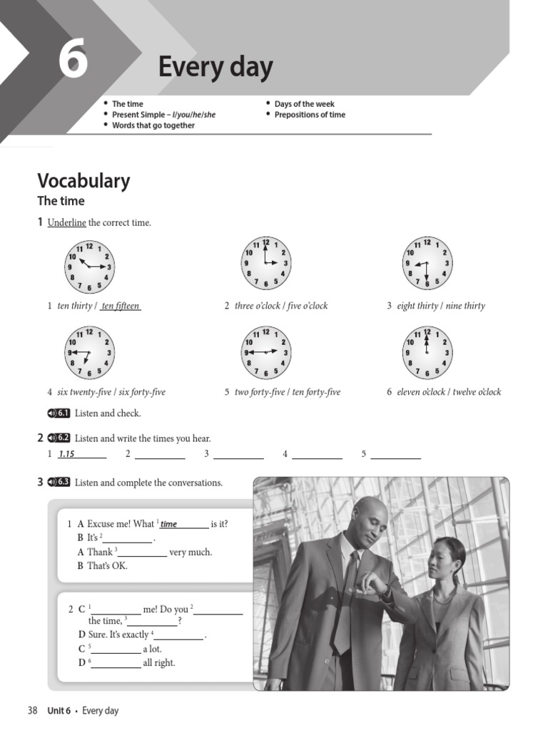 HW5e Beginner WB Unit6 | PDF | Workweek And Weekend | Linguistics