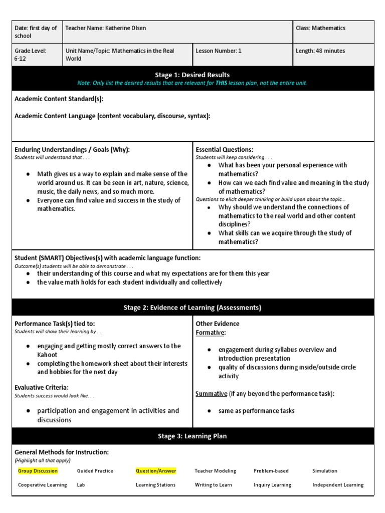 Sos Lesson Plans | Download Free PDF | Teaching Method | Learning