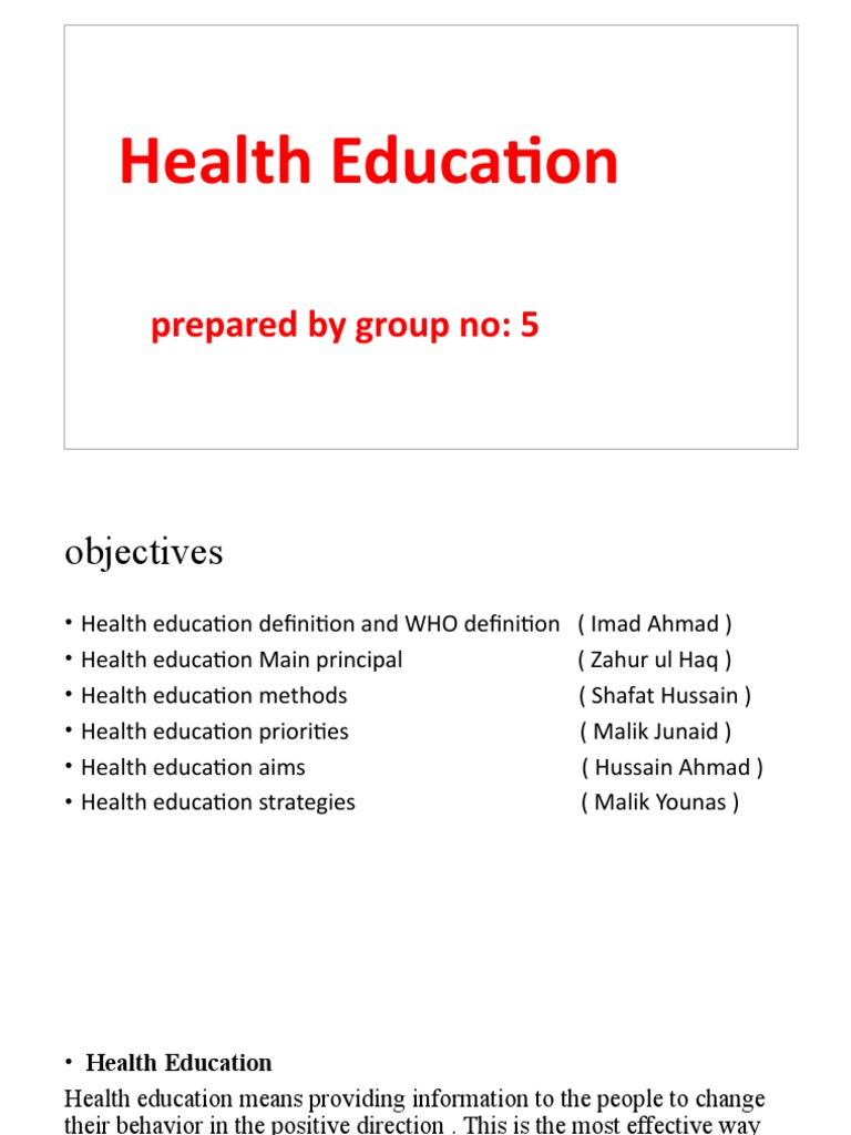Health Education 1 | PDF | Health Education | Preventive Healthcare