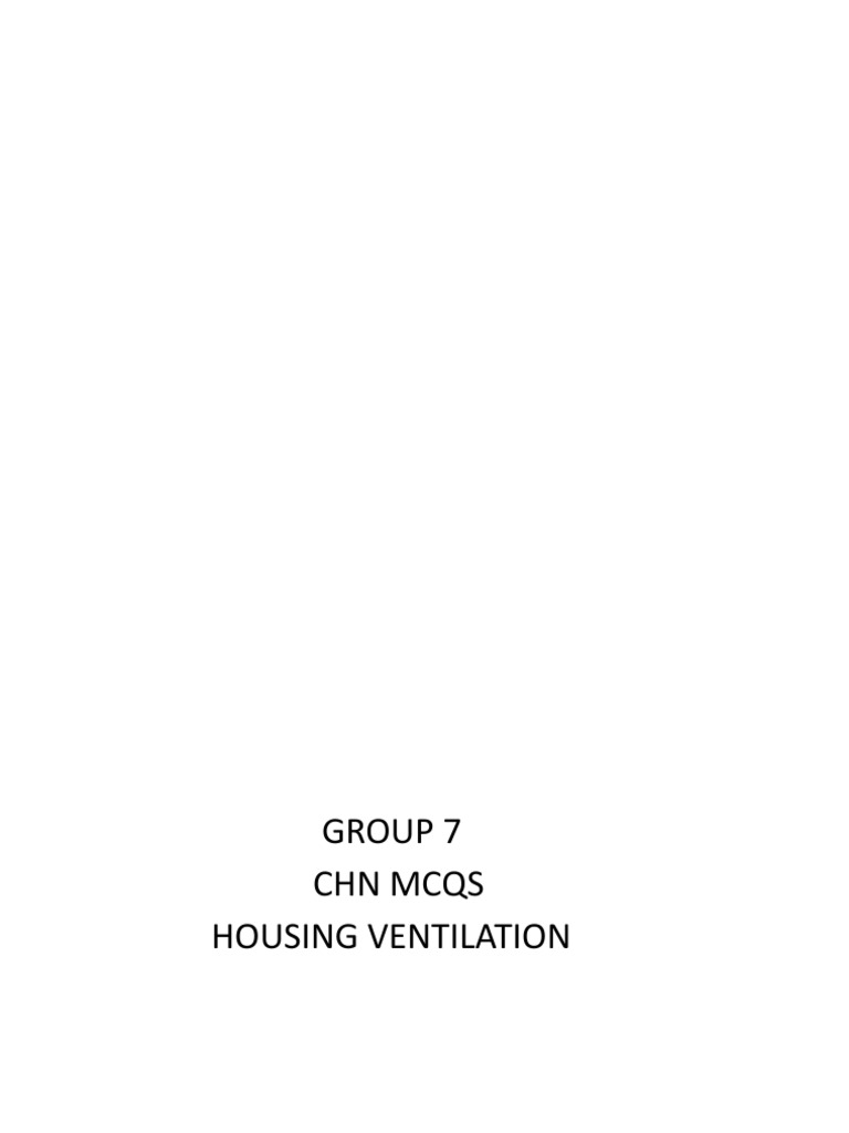 Housing Ventilation MCQs for Students | PDF