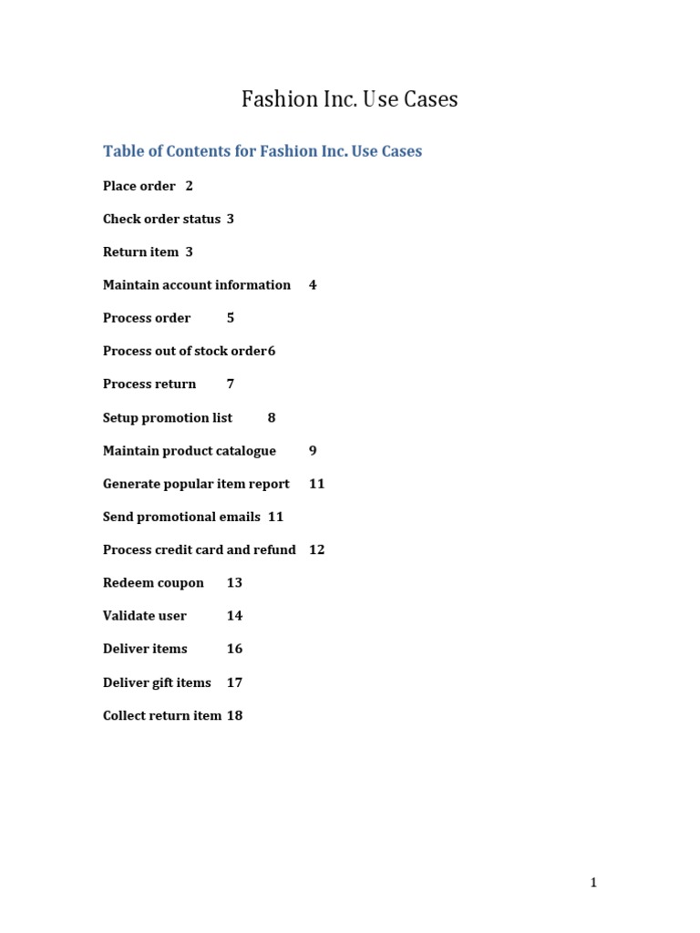 Fashioninc Use Cases Script Full | PDF | Use Case | Credit Card