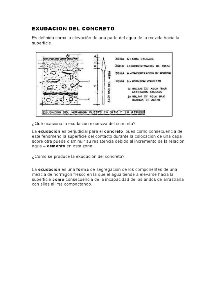 Exudación del Concreto: Causas y Efectos | PDF