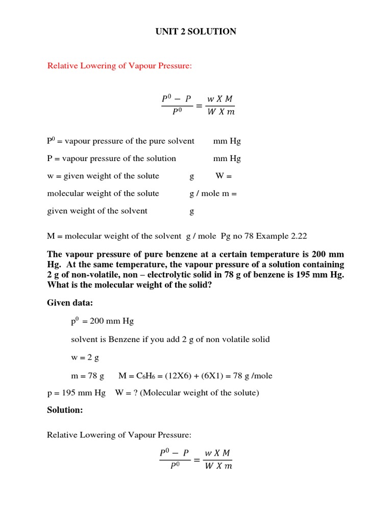 Unit 2 Solution Part 3 New | PDF | Osmosis | Physical Quantities