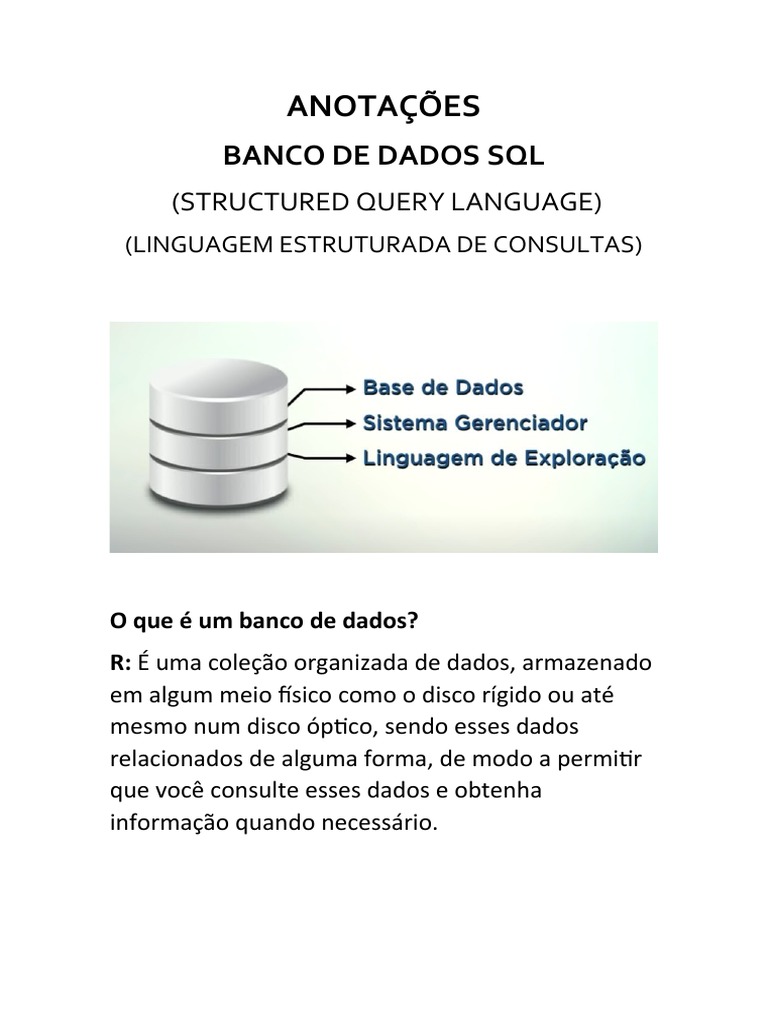 Introdução ao Banco de Dados Relacional SQL: Conceitos e Comandos ...