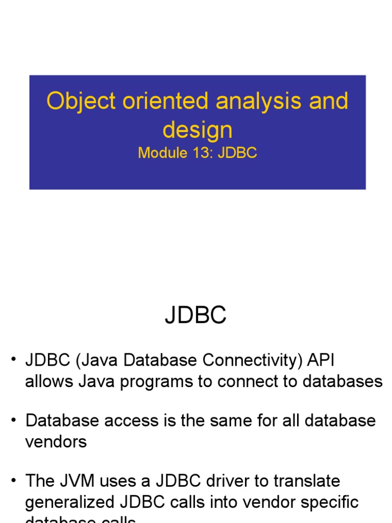 Slides12 JDBC | PDF | Databases | Software