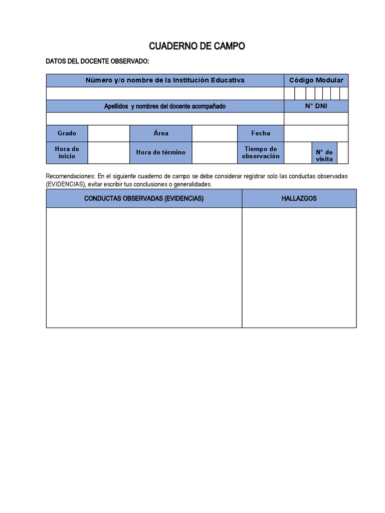 Cuaderno de Campo Final | PDF