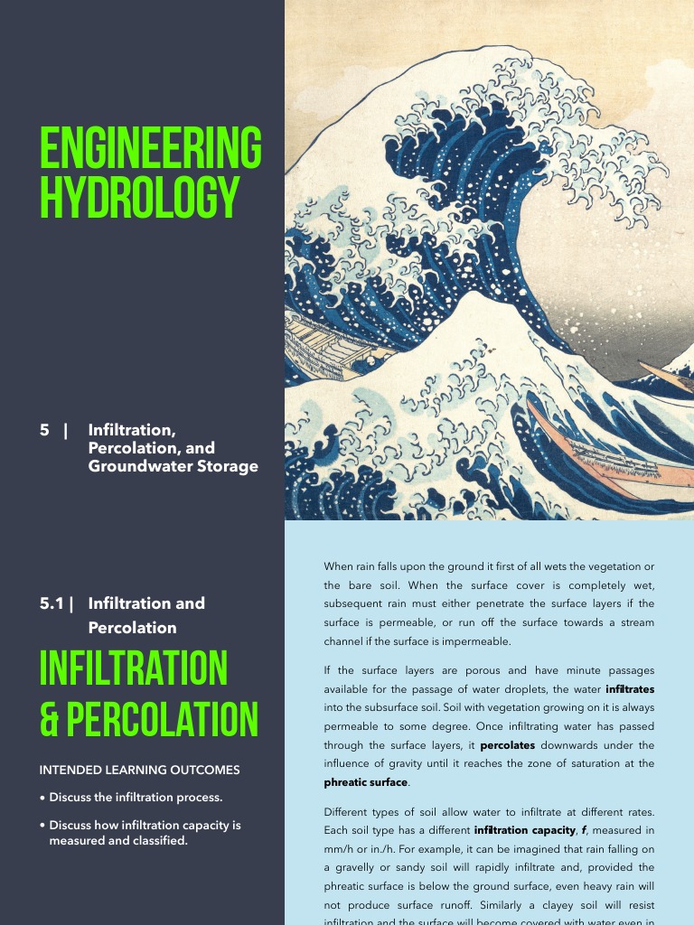 Infiltration and Percolation in Hydrology | PDF | Soil | Surface Runoff