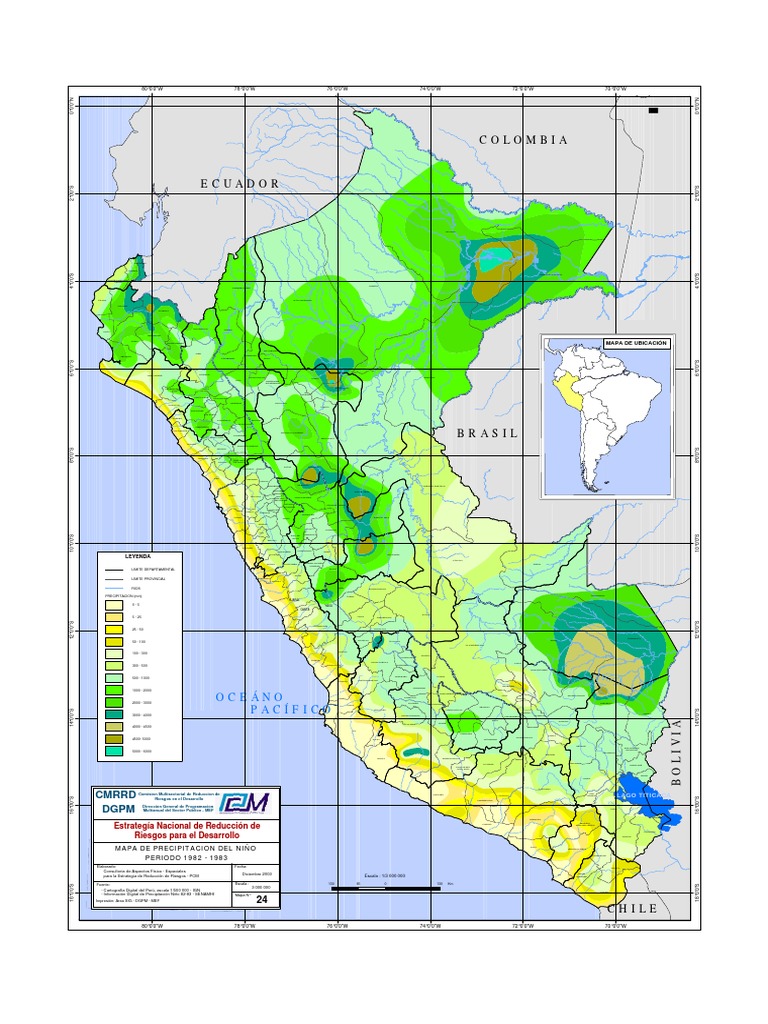 Mapa de Precipitacion Del Nino Periodo 82-83 - Peru | PDF | Perú