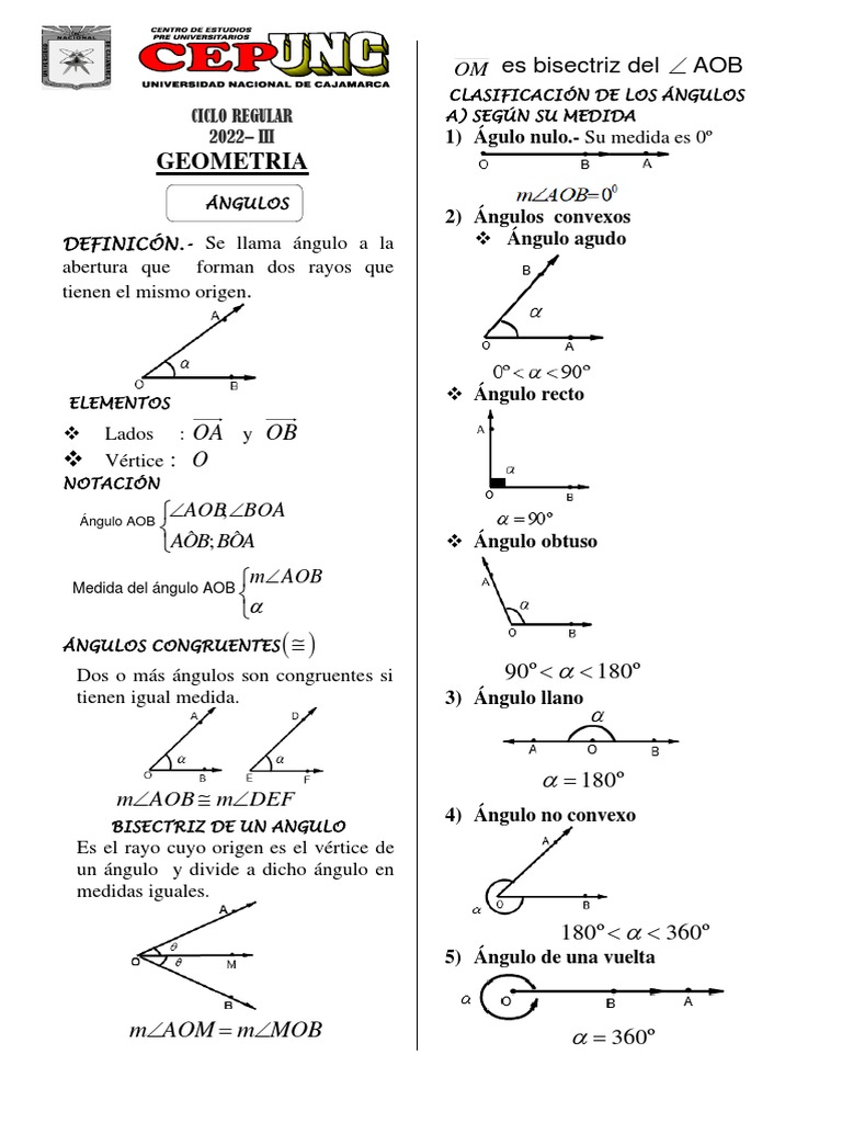 Geometría - 2022-III - Ángulos | Descargar gratis PDF | Ángulo ...