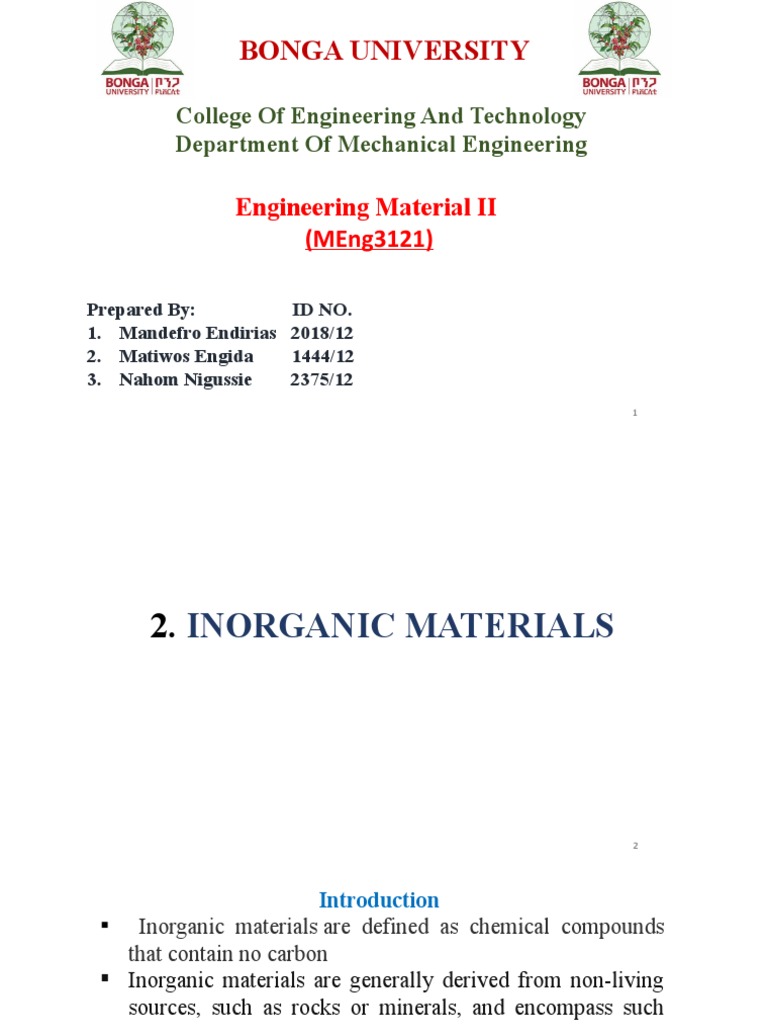 Inorganic Material | PDF | Glasses | Metals