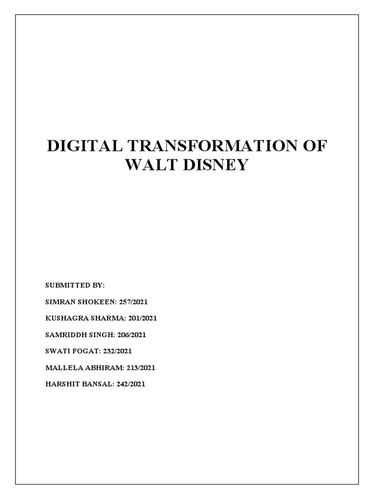 Digital Transformation of Walt Disney Group 5 | PDF | Netflix ...