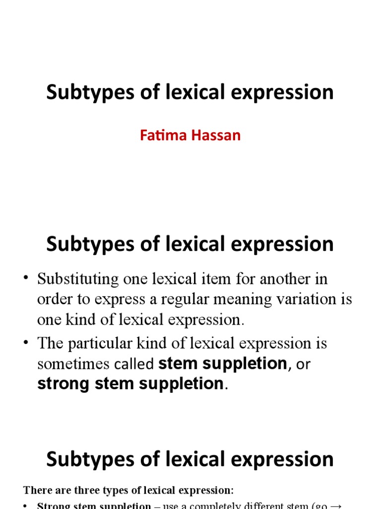 Lexical Expression Subtypes | PDF