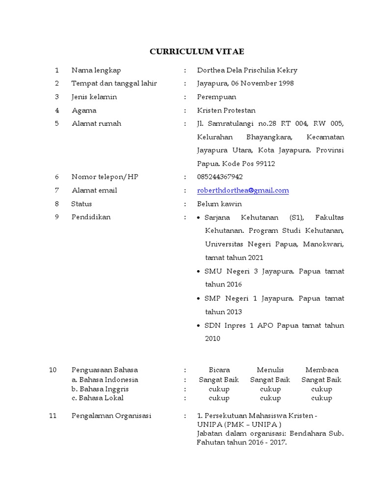 Dorthea D. P. Kekry - CV | PDF