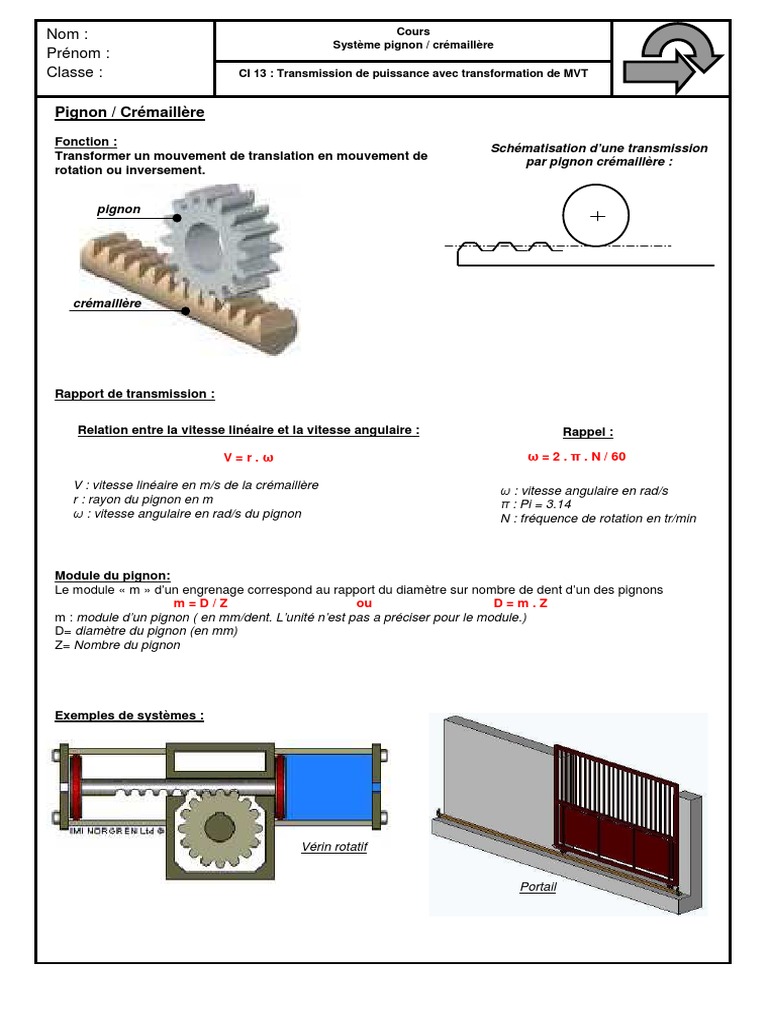 Pignon Cremaillere | PDF