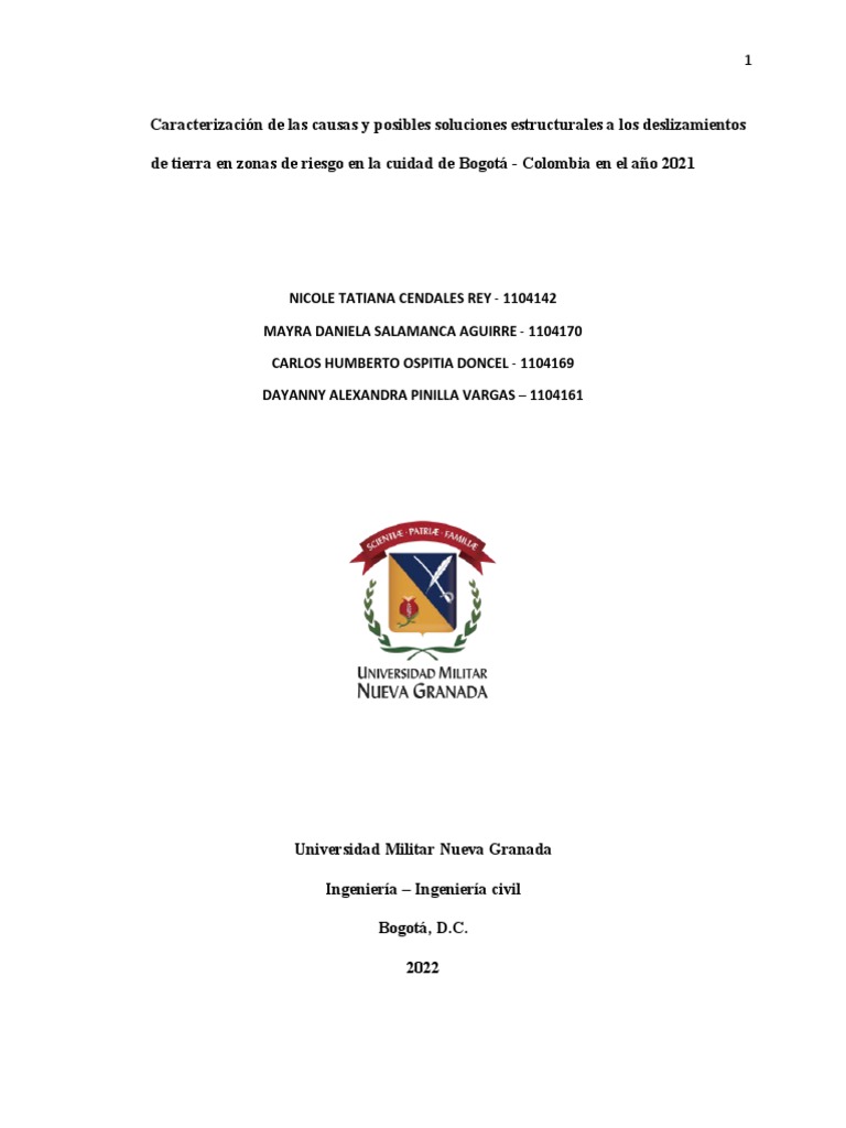 Presentación - Cap 4 - Proyecto de Investigación de Deslizamientos | PDF | Riesgo | Tierra