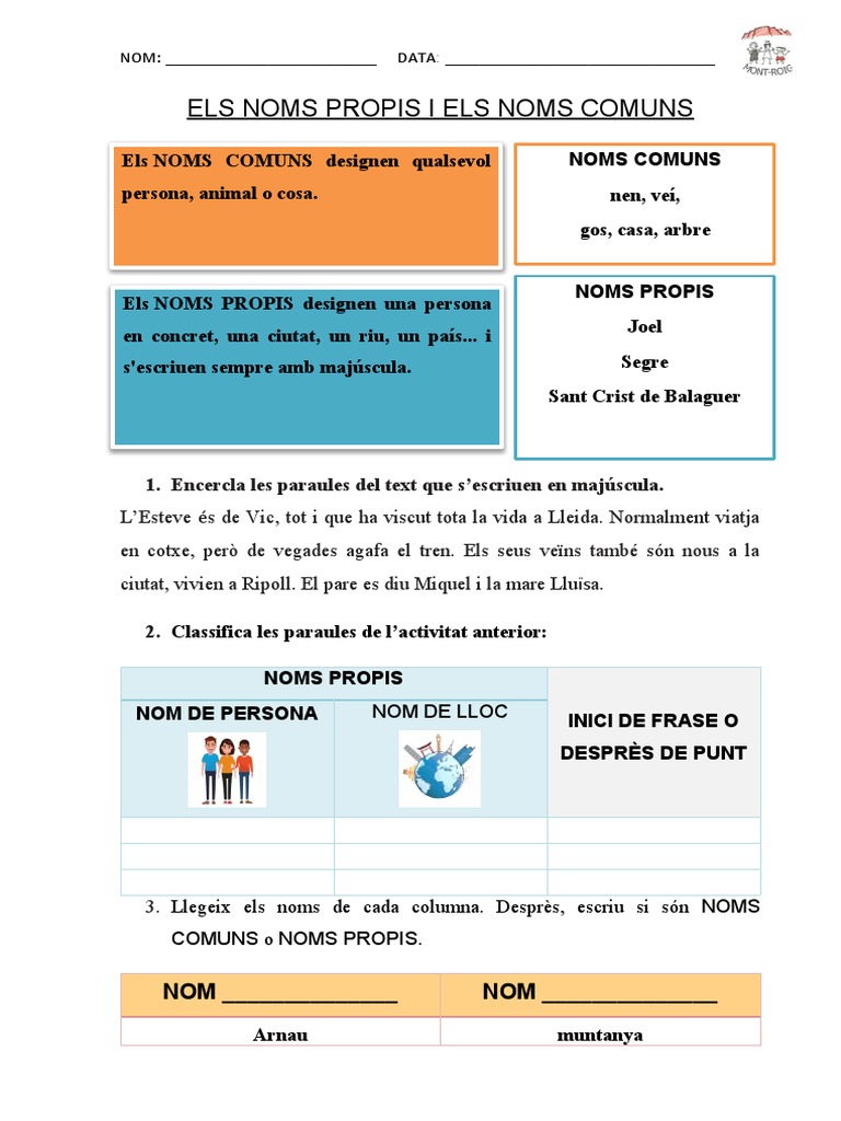 Els Noms Propis I Comuns | PDF