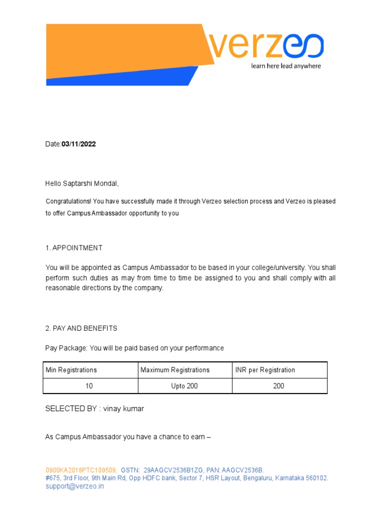 CA Letter - Saptarshi Mondal | PDF | Business CA Letter - Saptarshi Mondal | PDF | Business