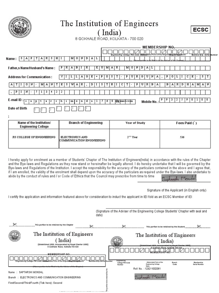 ECSC Form | PDF