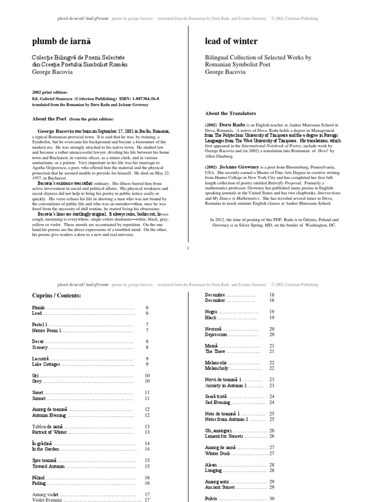 Bacovia Leadof Winter 2012 | PDF