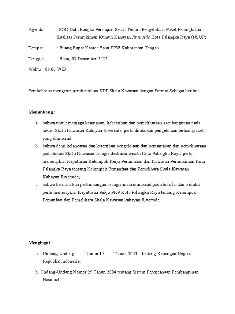 Berita Acara Rencana Pembentukan KPP | PDF