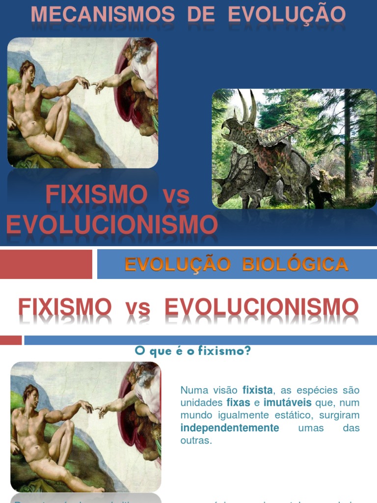 Uma Comparação entre o Fixismo e o Evolucionismo: Os Mecanismos da ...