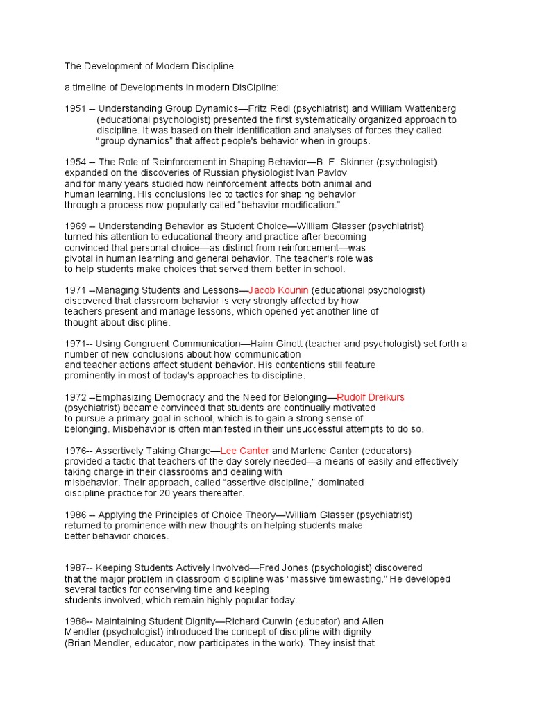 Chapter 4 The Development of Modern Discipline | PDF | Teachers | Learning