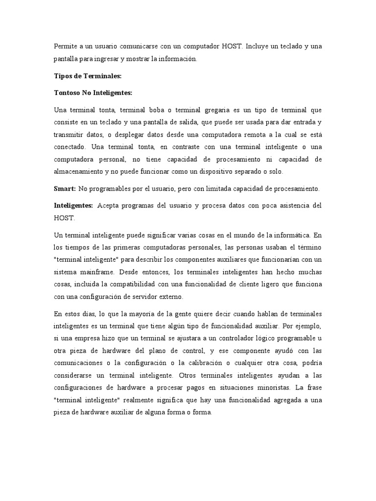 Tipos de Terminales | PDF