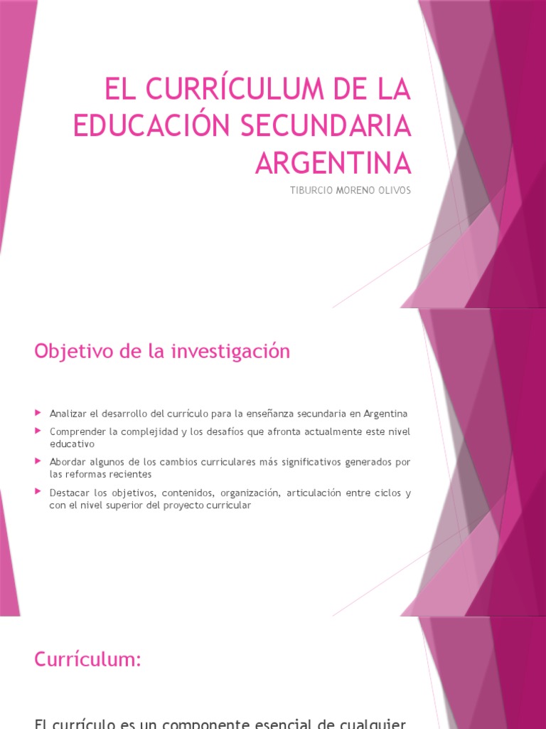 El Currículum de La Educación Secundaria Argentina | PDF