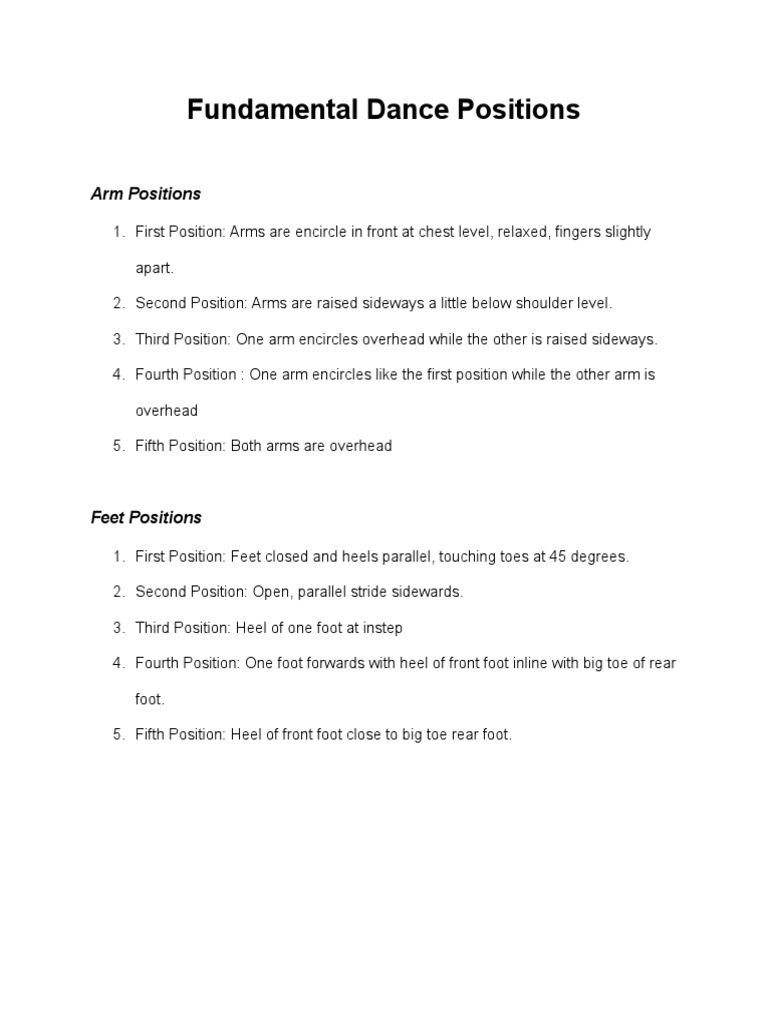 Fundamental Dance Positions | PDF