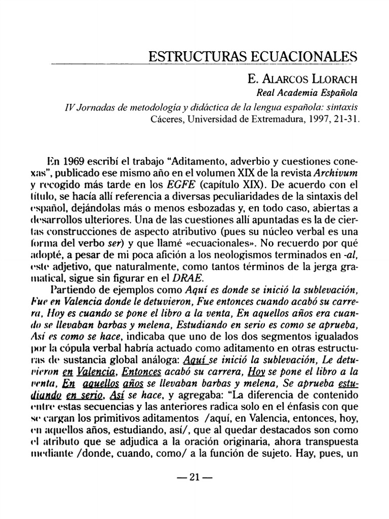 ALARCOS LLORACH, Emilio - Estructuras Ecuacionales | PDF | Asunto ...