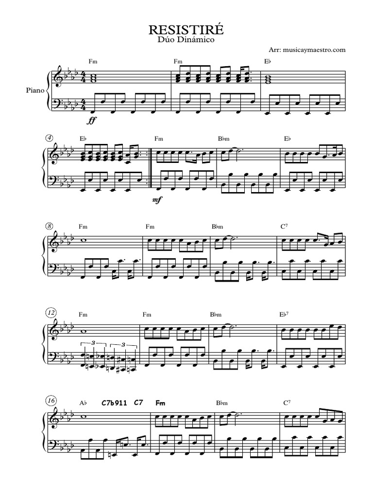 RESISTIRÉ Partitura Completa | PDF