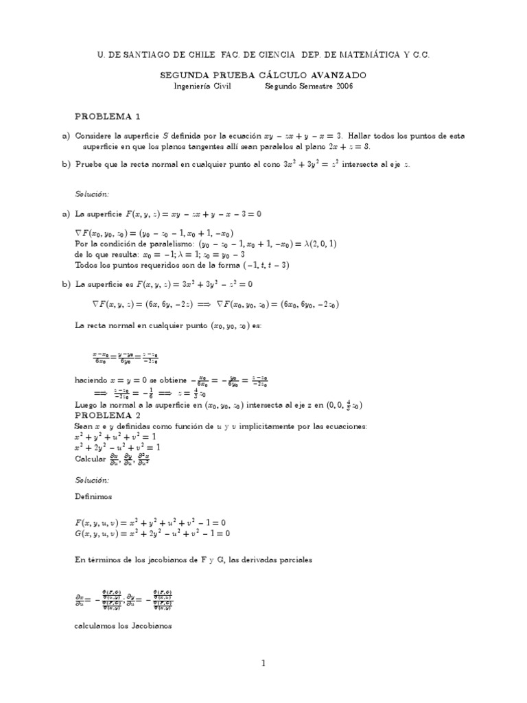 PEP 2 - Cálculo Avanzado (2006-2) (1) | PDF | Matemáticas Aplicadas | Conceptos matemáticos